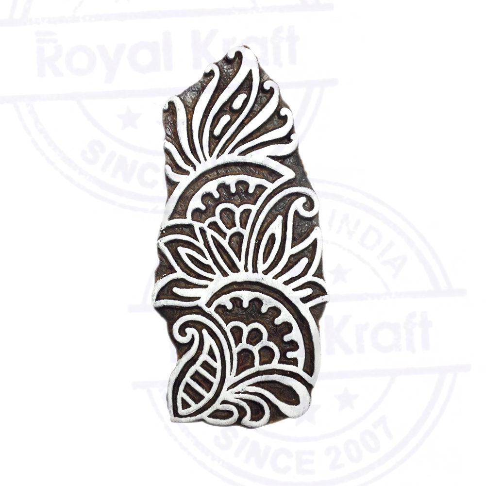 Attractive Asian Swirl Pattern Wooden Block Stamp - Royal Kraft