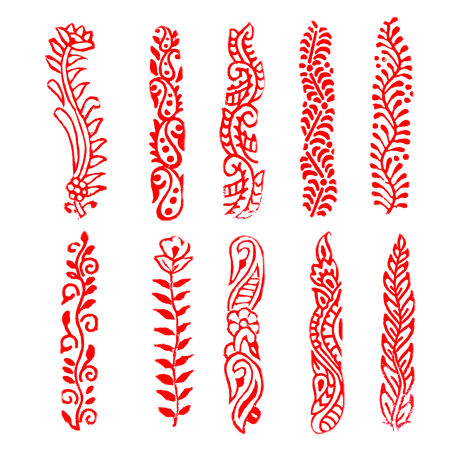 (Set of 10) Royal Kraft DIY Henna Fabric Paper Clay Blocks Wooden ...